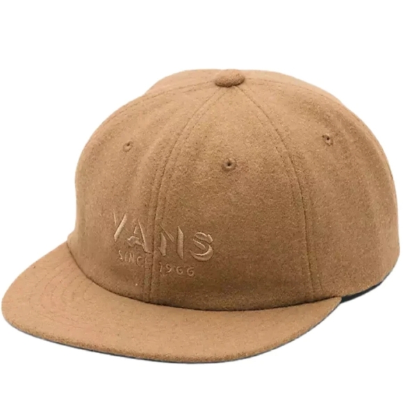 Vans | Accessories | Vintage Vans Brown Wool Baseball Hat Cap Leather ...